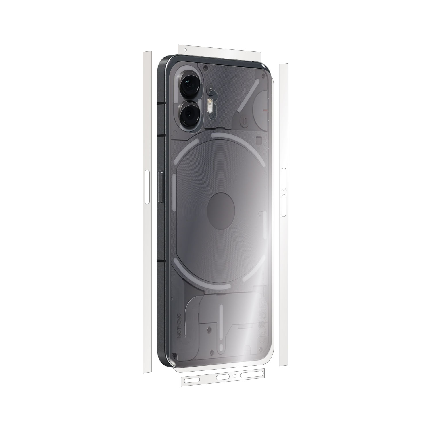 Nothing Phone (2) (2023, 6.7″) – Clear Transparent Full-Body Skin ...